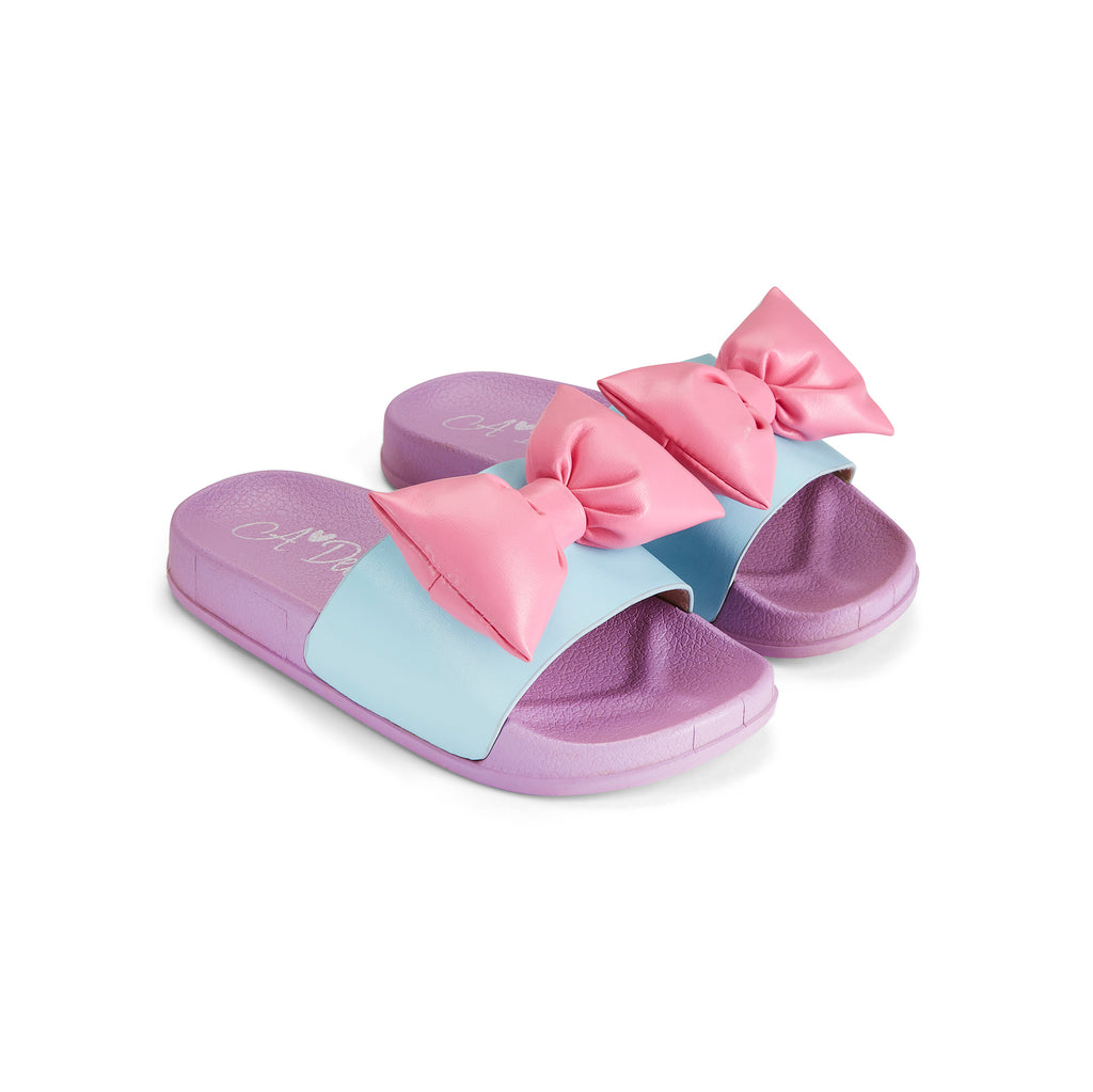 SS25 ADee BOWTY Purple Pink & Blue Bow Sliders – Theodore Couture